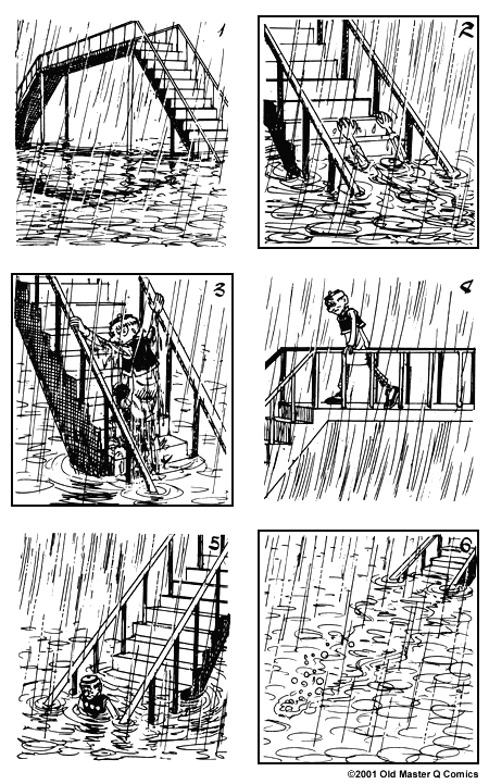 Strip #715 過橋 Crossing the Bridge - Old Master Q Comics [老夫子]