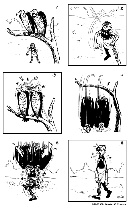 Strip #1069 一石二鳥 Two Birds With One Stone - Old Master Q Comics [老夫子]